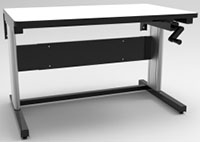 Dual Leg Hand Crank Height Adjustable Workbenches On Hassel Material ...